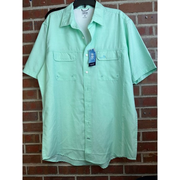 Izod | Shirts | Mens Izod Saltwater Button Down Short Sleeve Shirt Seafoam Green Xlt Nwt | Poshmark